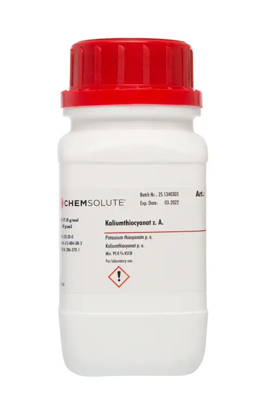 POTASSIUM THIOCYANATE P. A., ACS, ISO, PH. EUR. MIN. 99,0% 250g