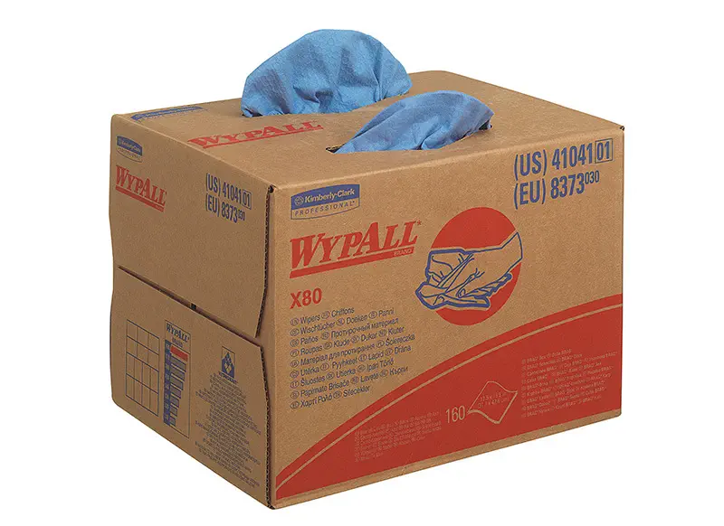 Wipe Kimberly Clark Wypall* X80 steel Blue 31 x 42 cm in dispensing box