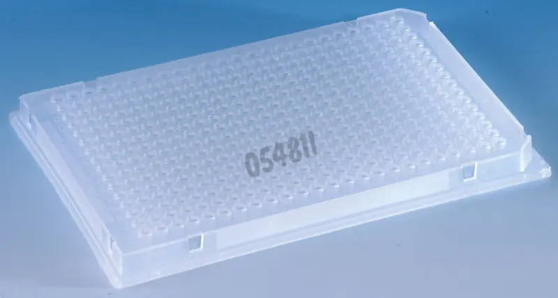 Plaque PCR 384 puits à jupe, avec deux pans coupés, volume de travail 40 µl - Matériel de ...