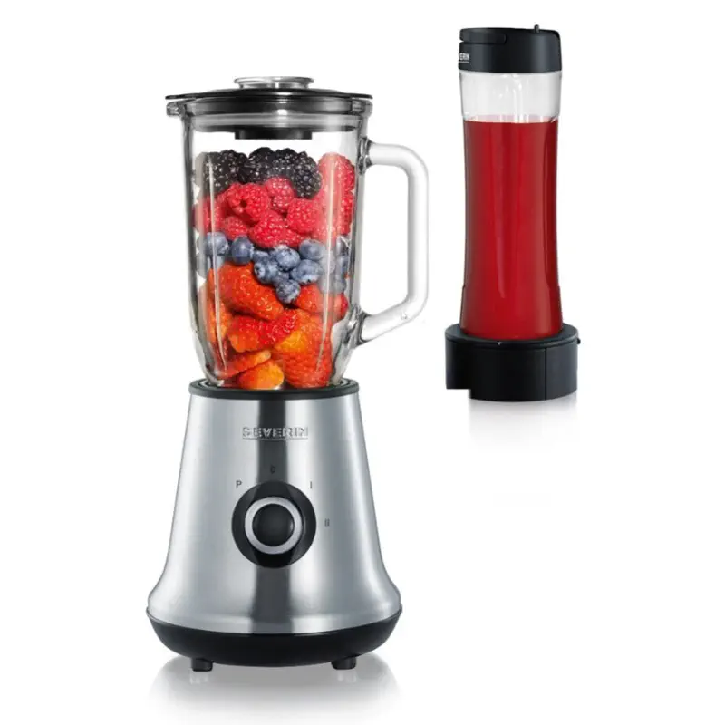 MIXEUR MULTI ET SMOOTHIE MIX AND GO NOIR/INOX BROSSE 500W, BLENDER 1,5L ...