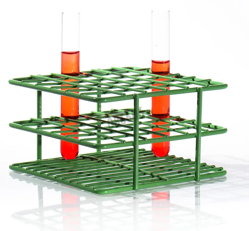 Gradilla pequeña en acero con epoxi para tubos de ø 10 a 13 mm - verde ...