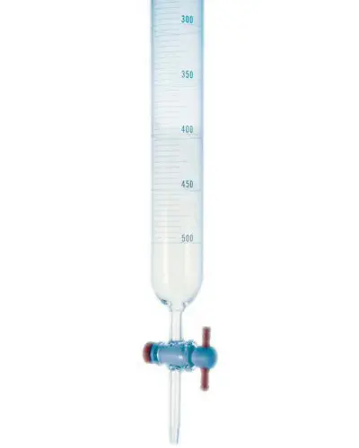BURETTE VERRE 500ml GRADUATION PAR 5ml TOLERANCE 2,5ml 43x646mm ROBINET ...