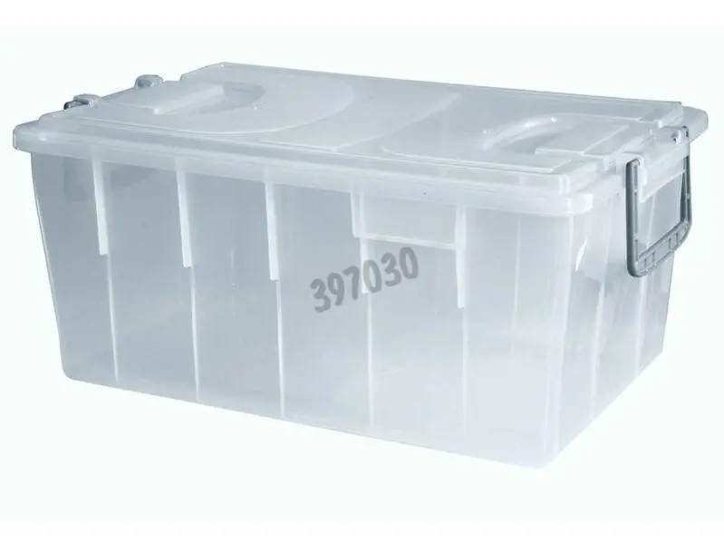 CAISSE EMPILABLE 60l 580x380x380mm AVEC COUVERCLE - Matériel de laboratoire