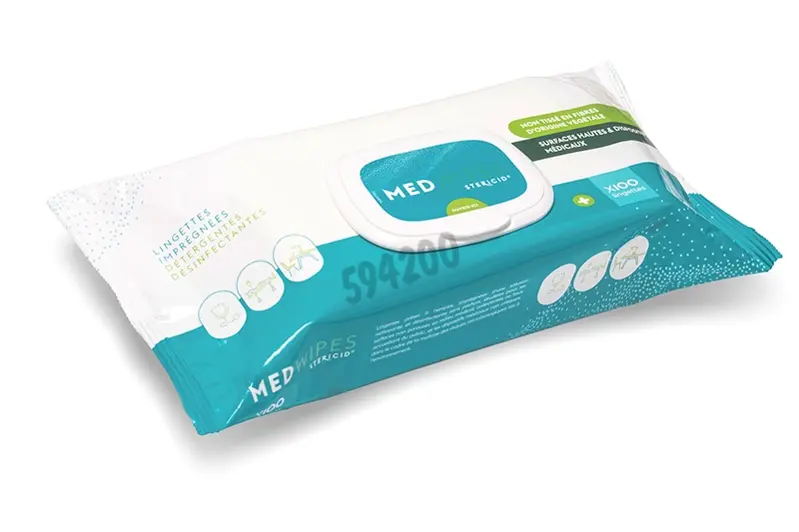 Lingettes désinfectantes Stericid MedWipes 18 x 20 cm 100 % viscose ...