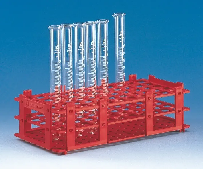 PORTOIR PR TUBE A ESSAI PP 265x126x88mm POUR 21 TUBES DIAM. 30mm BLANC ...