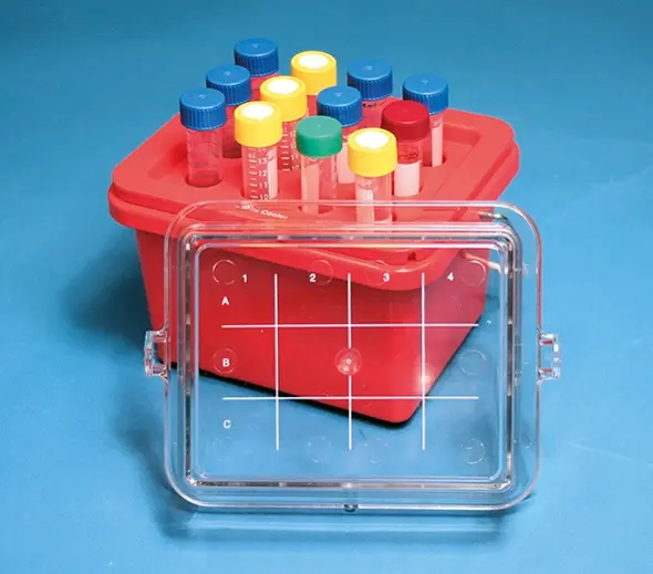 Cooler - Rack (Vacutainer Typ) - 1 Rack mit Deckel - Labormaterial