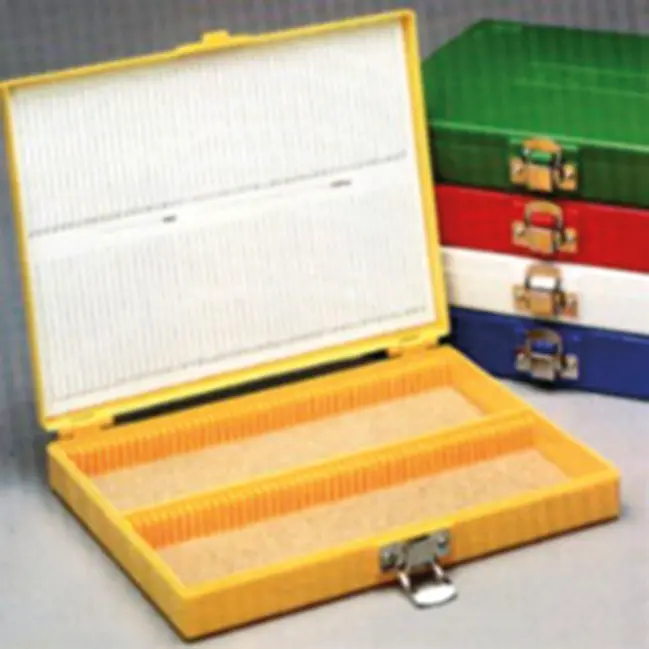Slide boxes for 100 slides, colored - blue